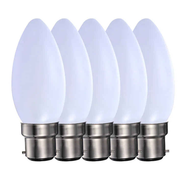 5 Pack 5W BA22d Dimmable LED Candle Light Bulb Frosted – Harper Living